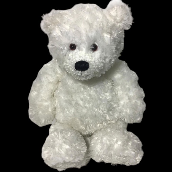 Gund | Toys | Gund Bmw Bear Stuffed Animal Plush White Wispy Fur | Poshmark